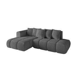 ECKSOFA Ottomane Links CLOUD-L-v1 280x185x90 Grau Boucl&eacute;