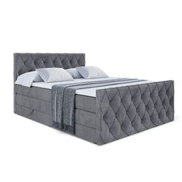 BOXSPRINGBETT AMAY-Z KING - 200x200 - H3/H4 - Dunkelgrau
