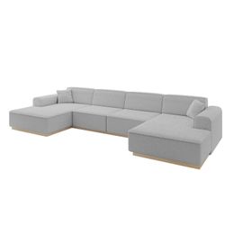 WOHNLANDSCHAFT IREA-U2 - 386x165x80 cm Hellgrau