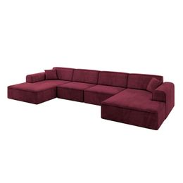 WOHNLANDSCHAFT IREA-U2-v3 - 386x165x77 cm Bordeauxrot