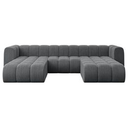 WOHNLANDSCHAFT modulares Sofa Joren-U1 - 319x177x70 cm Dunkelgrau