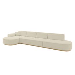 ECKSOFA Ottomane Links MARI-L3-v2 - 413x171x83 cm Beige Boucl&eacute;