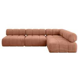 ECKSOFA modulares Sofa Samaro-L2 - 285x190x70 cm Apricot Velours