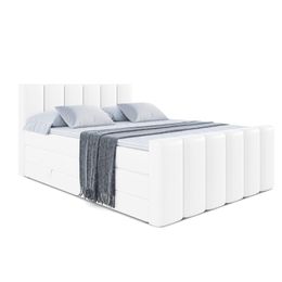 BOXSPRINGBETT BOXI1-Z KING - 160x200 - H3/H4 - Wei&szlig; Hochglanz