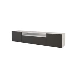 LOWBOARD ELIO-W 200x40x41 cm - Wei&szlig; / Schwarz