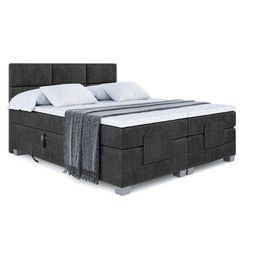BOXSPRINGBETT elektrisch verstellbar mit 2 Matratzen H4/Taschenfederung PROT EL 180 x 200 Schwarz