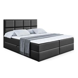 BOXBETT mit Matratze H3 und Lattenrost - NOVA - 140x200 Schwarz Hochglanz