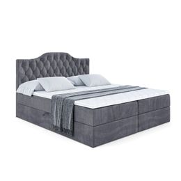 BOXBETT mit Matratze H3 und Lattenrost - VILA-1 - 140x200 cm Dunkelgrau