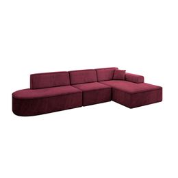 ECKSOFA Ottomane Rechts IREA-L2-v3 - 327x165x77 cm Bordeauxrot