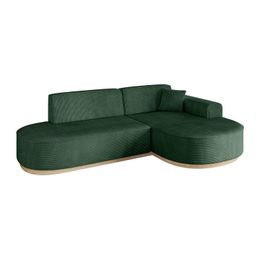 ECKSOFA Ottomane Rechts MARI-L1-v1 - 243x171x83 cm Gr&uuml;n Cord