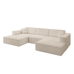 WOHNLANDSCHAFT IREA-U1-v4 - 301x165x77 cm Beige