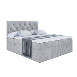 BOXBETT mit Matratze H4 und Lattenrost - MIRAGE - 140x200 - H4 - Hellgrau