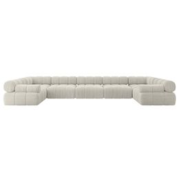 WOHNLANDSCHAFT modulares Sofa Birno-U3 - 475x190x70 cm Creme Cord