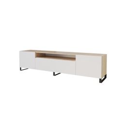 LOWBOARD ELIO-S 200x53x41 cm - Artisan / Wei&szlig;