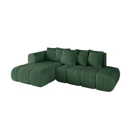 ECKSOFA Ottomane Links CLOUD-L-v1 280x185x90 Gr&uuml;n Cord