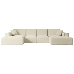 WOHNLANDSCHAFT SIERRA-U - 349x169x80 cm Beige Boucl&eacute;