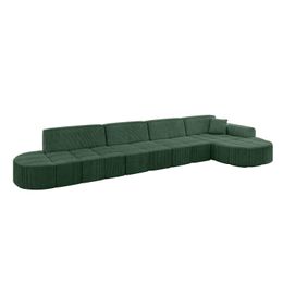ECKSOFA Ottomane Rechts LIVO-L3 - 422x173x79,5 cm Gr&uuml;n