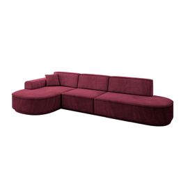 ECKSOFA Ottomane Links MARI-L2-v3 - 328x171x83 cm Bordeaux Velours