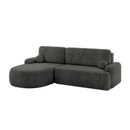 ECKSOFA mit Schlaffunktion und Bettkasten LIRA-L - 264x172x89 Dunkelgrau