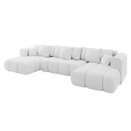 WOHNLANDSCHAFT CLOUD-U-v1 405x185x90 Wei&szlig; Boucl&eacute;
