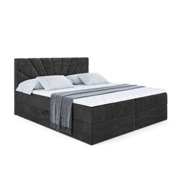 BOXBETT mit Matratze H3 und Lattenrost - MILTIO - 140x200 cm Schwarz