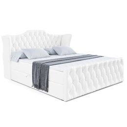 BOXBETT VILA-Z - 180x200 cm - H4 - Wei&szlig; Hochglanz