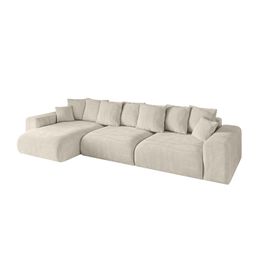 ECKSOFA Ottomane links ESKAR-L2 364x176x72 Cappuccino Velours