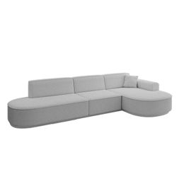 ECKSOFA Ottomane Rechts MARI-L2-v3 - 328x171x83 cm Hellgrau Boucl&eacute;