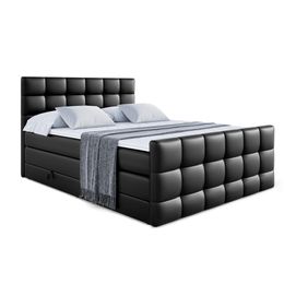BOXSPRINGBETT APO-Z KING - 160 x 200 - H3/H4 - Schwarz Hochglanz