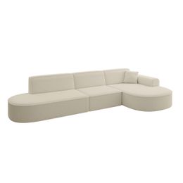 ECKSOFA Ottomane Rechts MARI-L2 - 328x171x79 cm Beige Boucl&eacute;