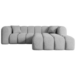 ECKSOFA Ottomane Rechts OLEA-L1 - 231x173x74 cm Hellgrau
