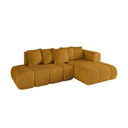 ECKSOFA Ottomane Rechts CLOUD-L-v1 280x185x90 Senfgelb Cord