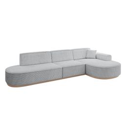 ECKSOFA Ottomane Rechts MARI-L2-v1 - 328x171x83 cm Grau Cord