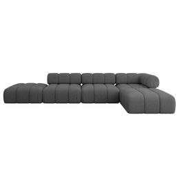 ECKSOFA modulares Sofa Kerru-L2 - 380x190x70 cm Grau Boucl&eacute;