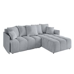 ECKSOFA Ottomane rechts LONLI-L 251x189x68 Titanfarben Velours