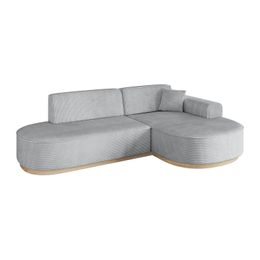 ECKSOFA Ottomane Rechts MARI-L1-v1 - 243x171x83 cm Grau Cord