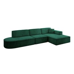 ECKSOFA Ottomane Rechts IREA-L2-v4 - 327x165x77 cm Gr&uuml;n