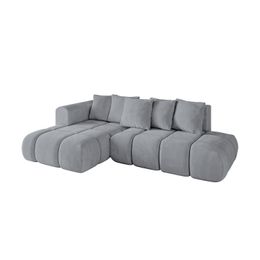 ECKSOFA Ottomane Links CLOUD-L-v1 280x185x90 Hellgrau Velours