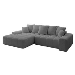ECKSOFA Ottomane Links ENSI-L - 267x164x69 cm Platinfarben