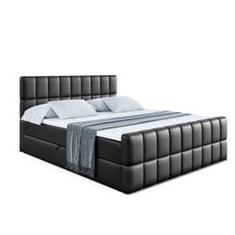 BOXBETT MIAMI-Z - 140x200 cm - H4 - Schwarz Hochglanz