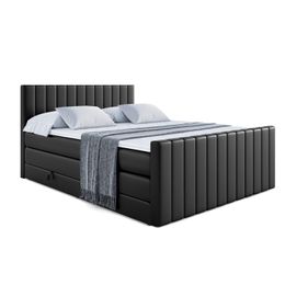 BOXSPRINGBETT EDITA-Z KING - 200x200 - H3/H4 - Schwarz Hochglanz