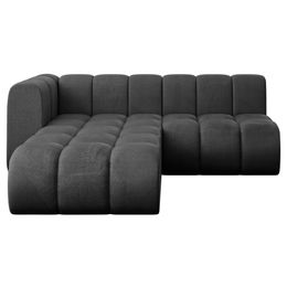 ECKSOFA modulares Sofa Darnel-L1 - 205x177x70 cm Schwarz