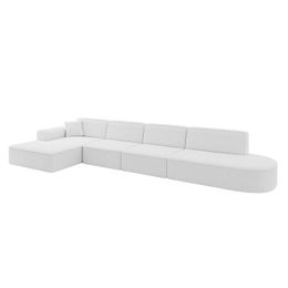 ECKSOFA Ottomane Links IREA-L3-v3 - 412x165x77 cm Wei&szlig;