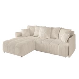 ECKSOFA Ottomane links LONLI-L 251x189x68 Beige Cord