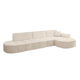 ECKSOFA Ottomane Rechts LIVO-L2 - 337x173x79,5 cm Beige