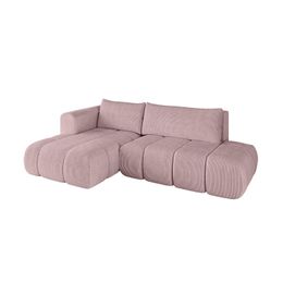 ECKSOFA Ottomane Links CLOUD-L 280x185x90 Rosa Cord