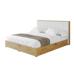 POLSTERBETT mit Bettkasten und Lattenrost, Bett mit Matratze H3/H4 - ENZO8 180x200 Wei&szlig;