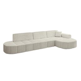 ECKSOFA Ottomane Rechts LIVO-L2 - 337x173x79,5 cm Creme