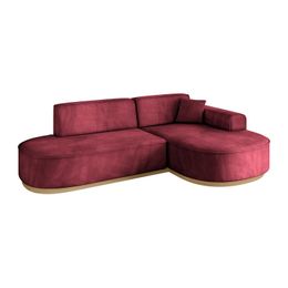 ECKSOFA Ottomane Rechts MARI-L1-v2 - 243x171x83 cm Bordeaux Velours