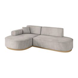 ECKSOFA Ottomane Links MARI-L1-v2 - 243x171x83 cm Hellbraun Velours